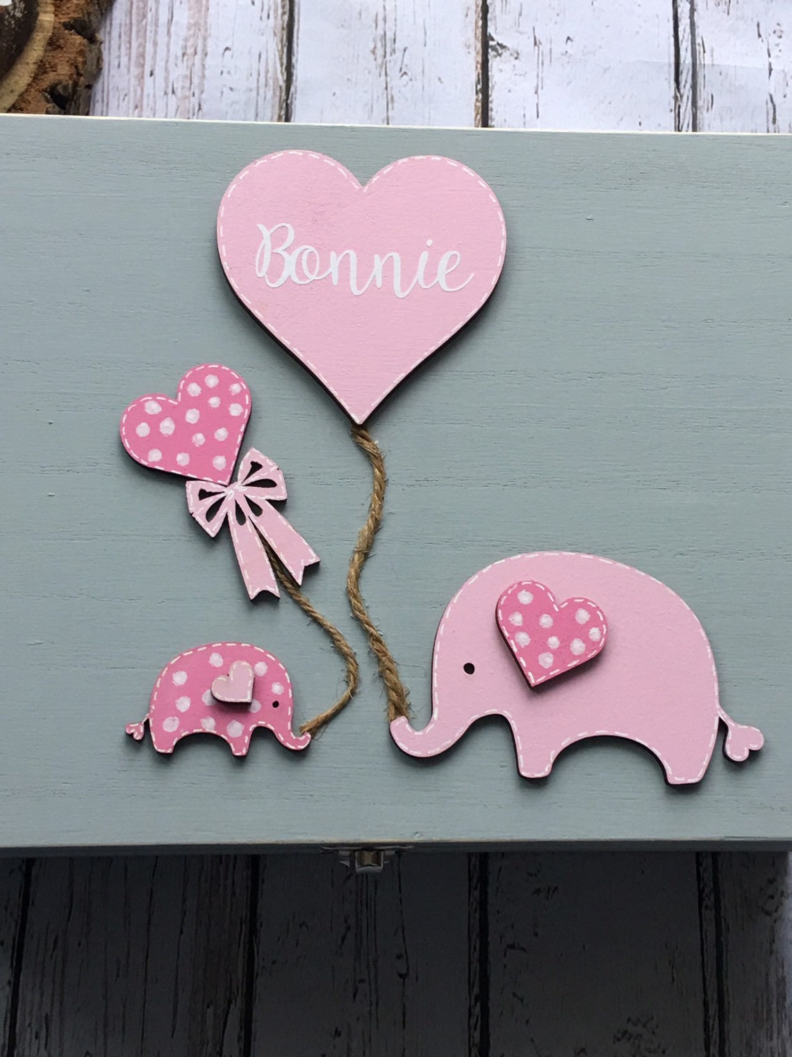 Wooden Baby Keepsake Box Elephant Keepsake Box Baby Birth - Etsy