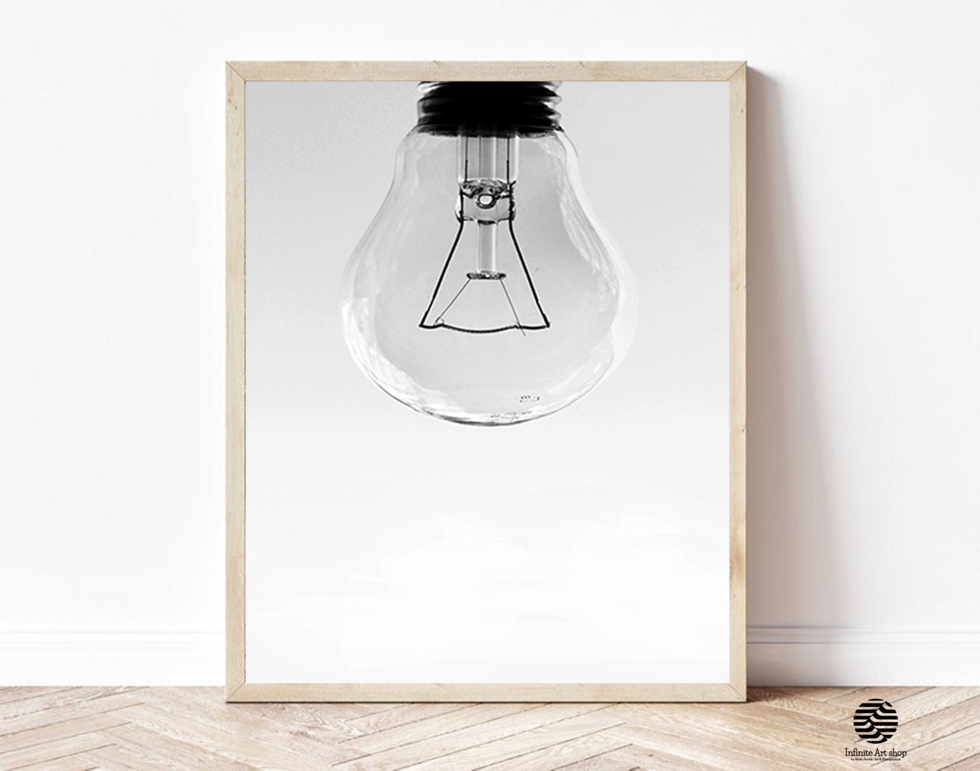 Retro Light Bulb Print, Vintage Edison Lamp Poster, Industrial Lighting ...