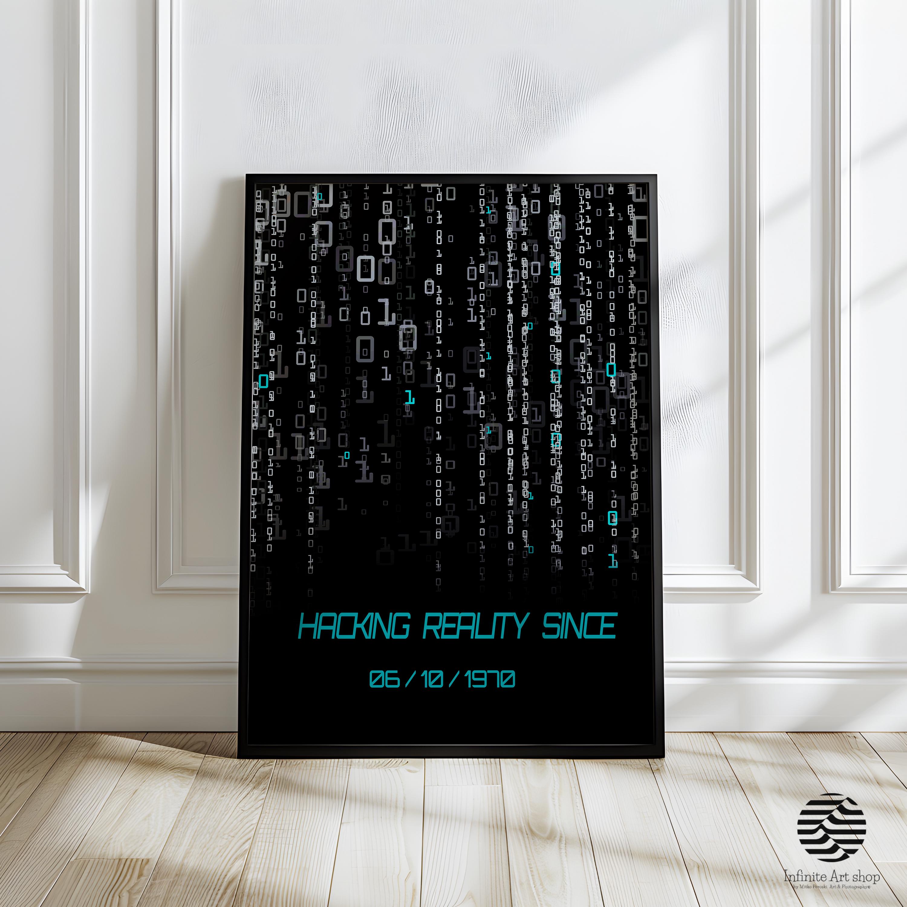 Cyberpunk Matrix Poster, Personalized Birthday Gift, Hacking Reality ...
