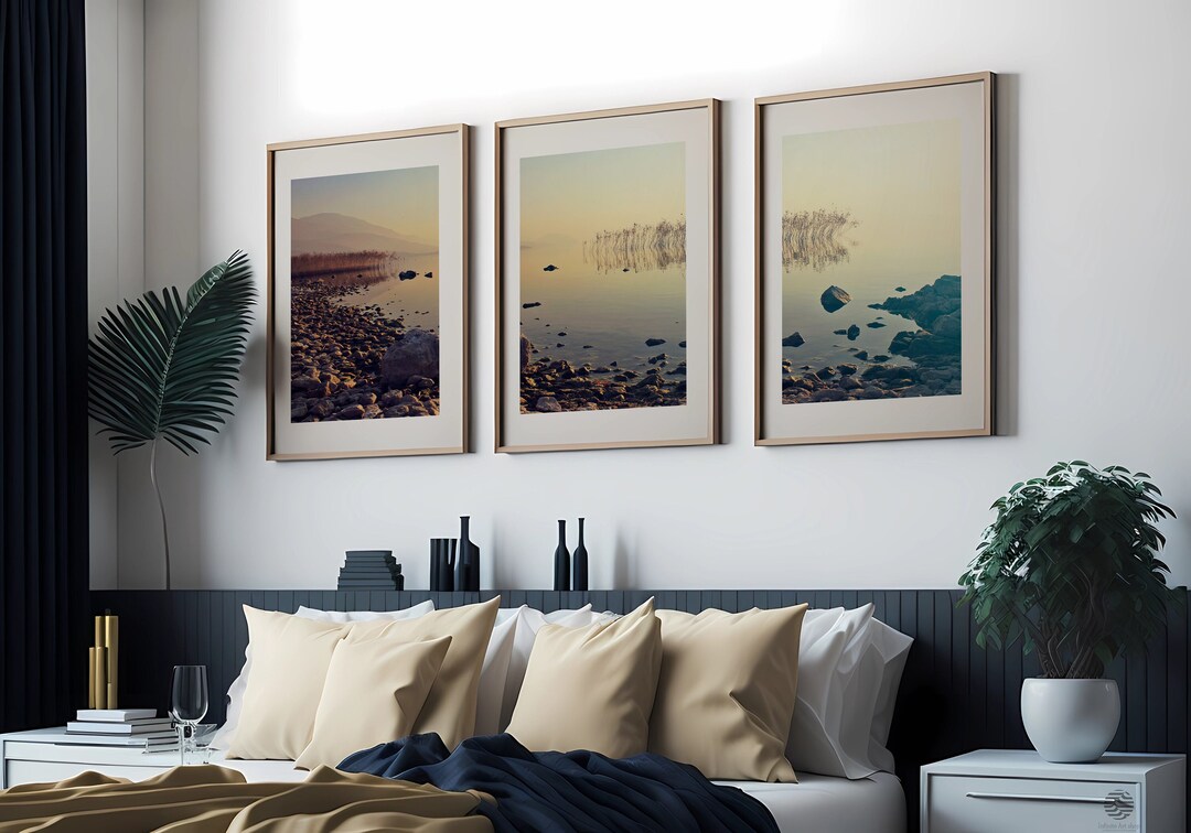 Printable Gift, Set of 3 Sunset Wall Art Prints: Beach Print, Coastal ...