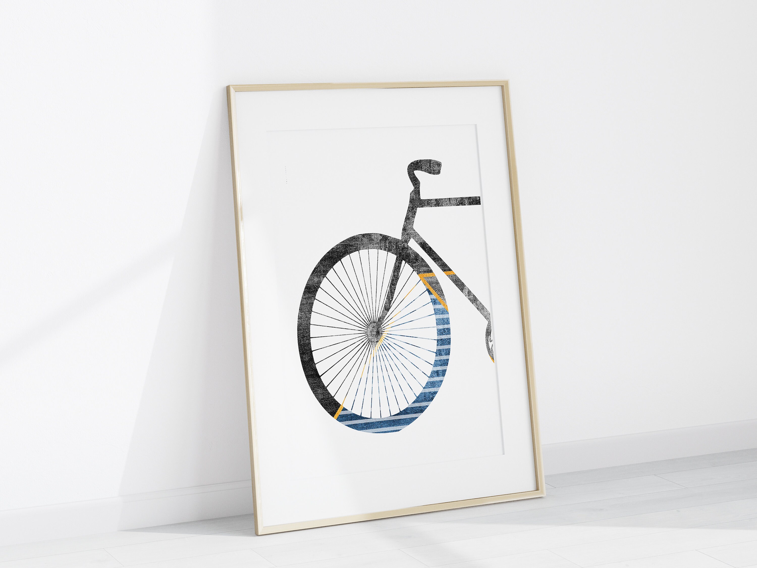 Bicycle Print Wall Art, Set of 2 Prints, Cycling Collage Prints Set ...