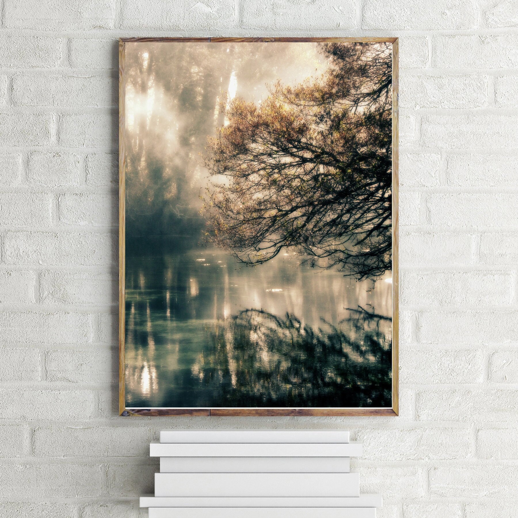 Misty Morning Light,nature Landscape Print,tree Water Reflection,fairy ...