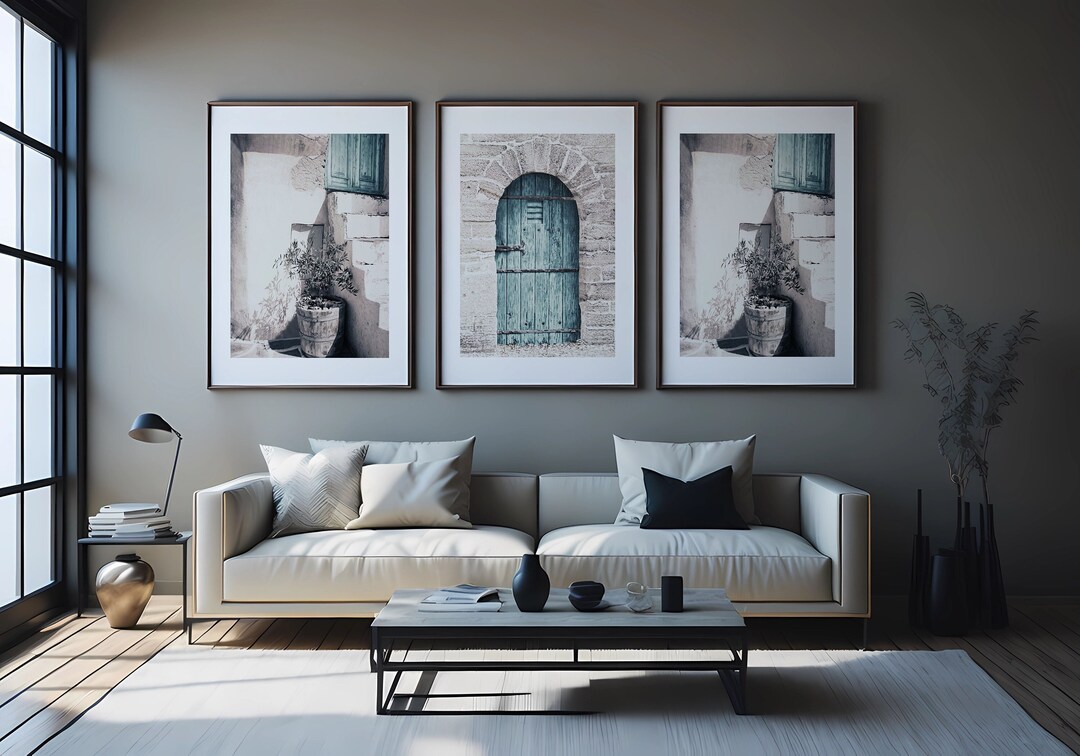 Light Blue Doors Wall Art, Door Print, Set of 3 Prints, Doors Poster ...