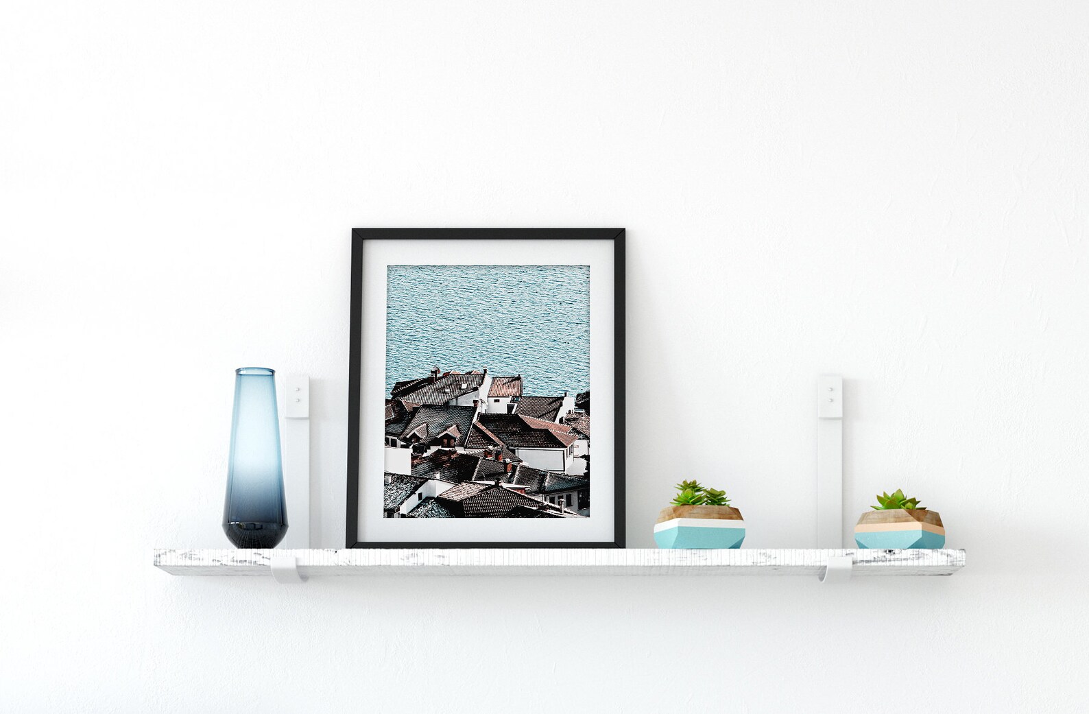 Set of 2 Roof Print,vintage House Print,lake Print,roof Tiles Print ...