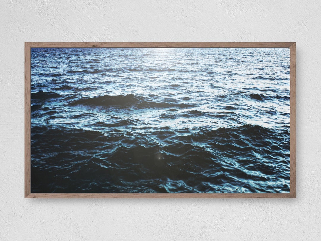 Samsung Frame TV Art. Instant Download. Water Art. Blue Waves Art Print ...