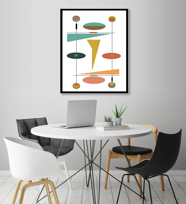 Mid Century Modern Artcolorful Retro Decor Idealarge - Etsy