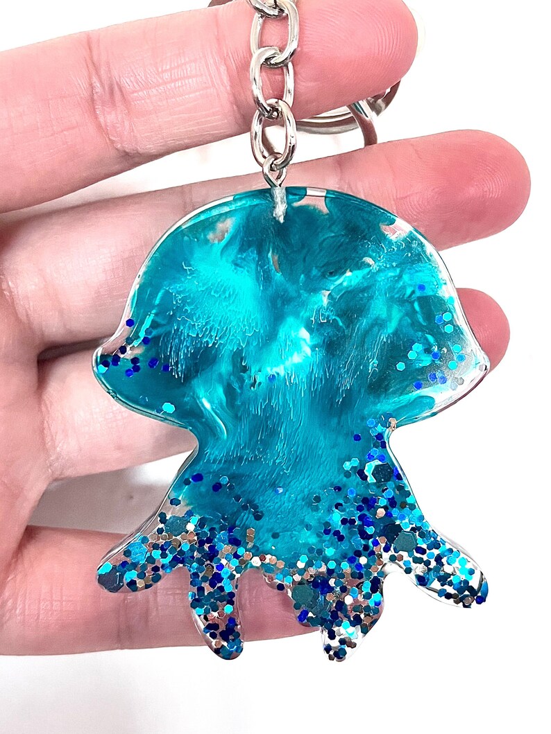 Sea Animal Key Ring in Blue/turquoise Resin and Glitter/for Sea Lovers ...