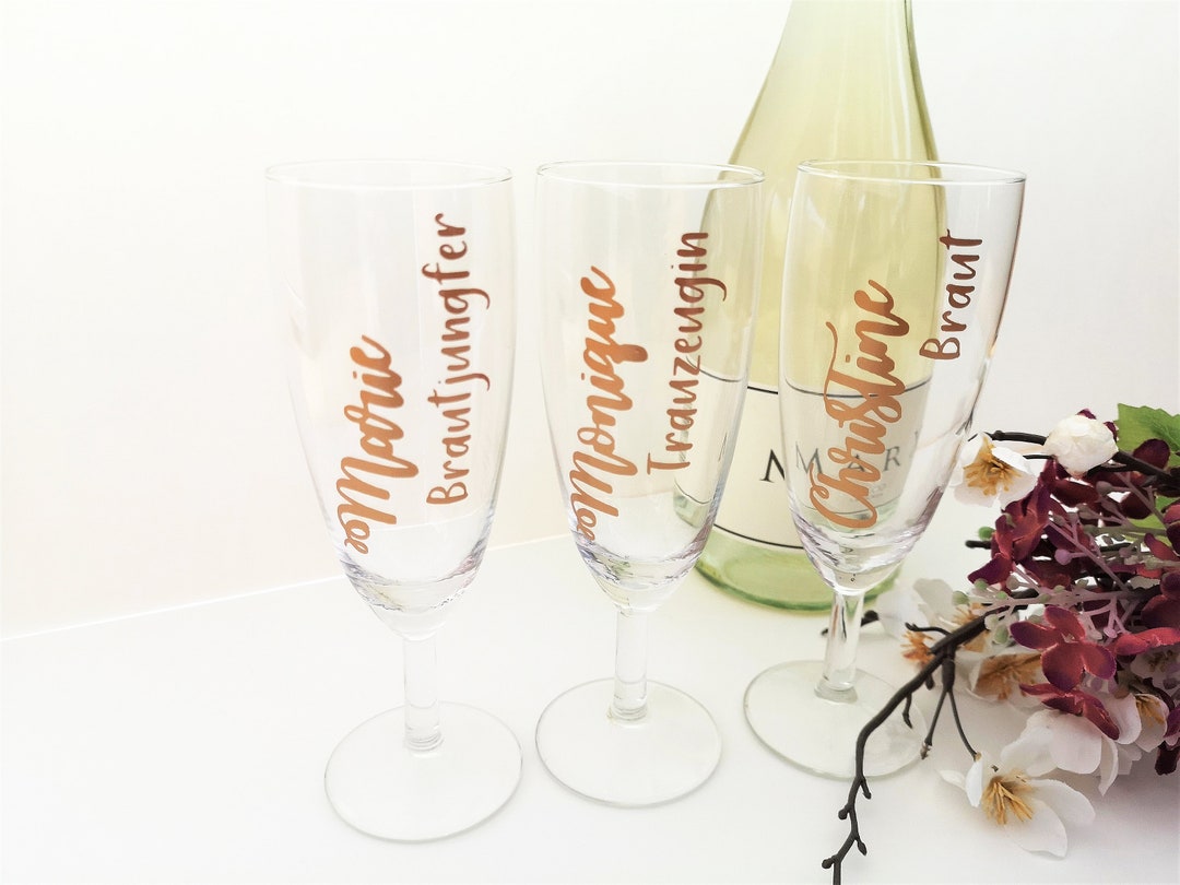 Sticker for Champagne Glass / DIY Champagne Glass / Custom Text ...