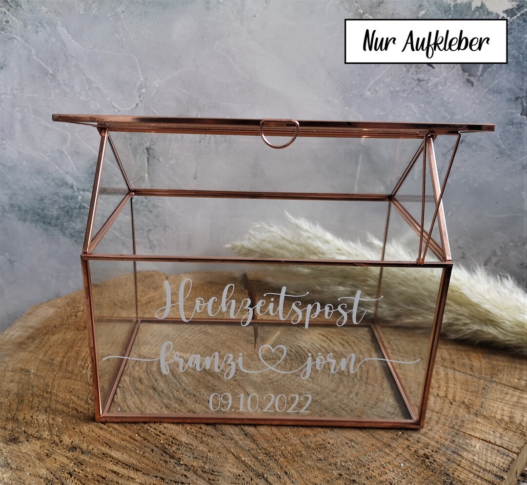 Sticker Wedding Post Glass Box Greenhouse for Letters, Cash Gifts and ...