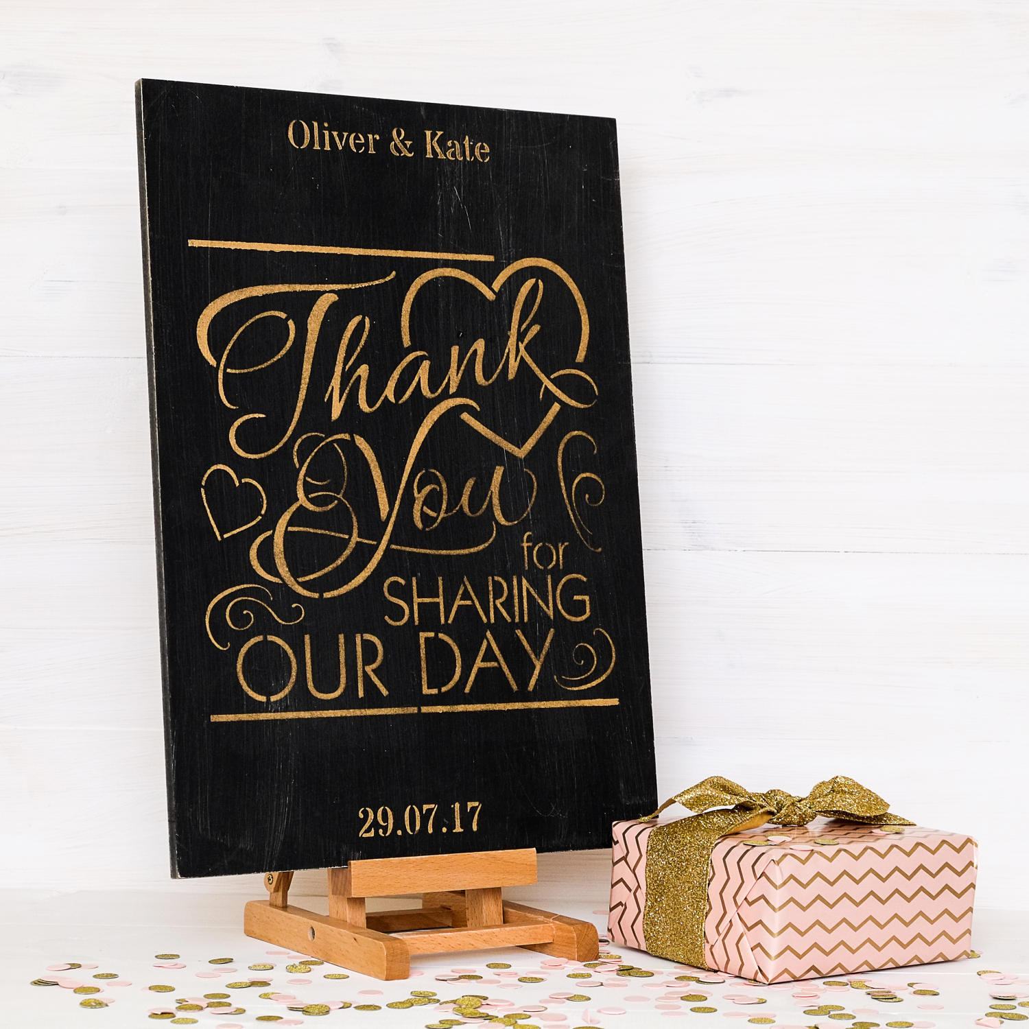 Thank You for Sharing Our Day Personalised Wedding Sign - Etsy