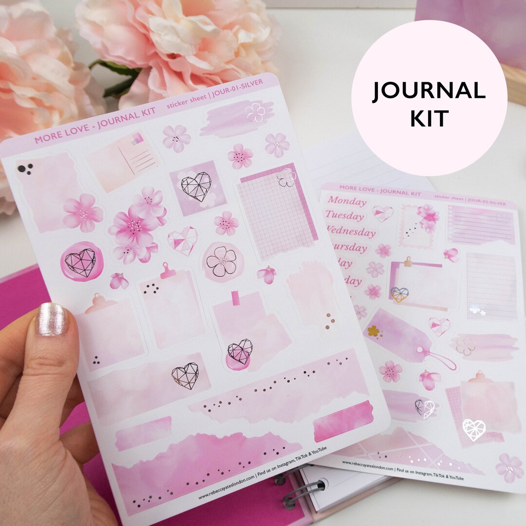 More Love - Journaling Planner Sticker Kit. Decorative and Foiled ...