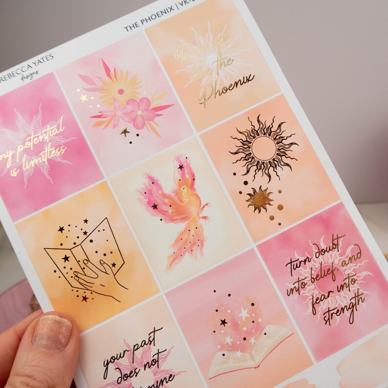 The Pheonix! - Weekly Sticker Kit for Standard Vertical Planners. Gold ...