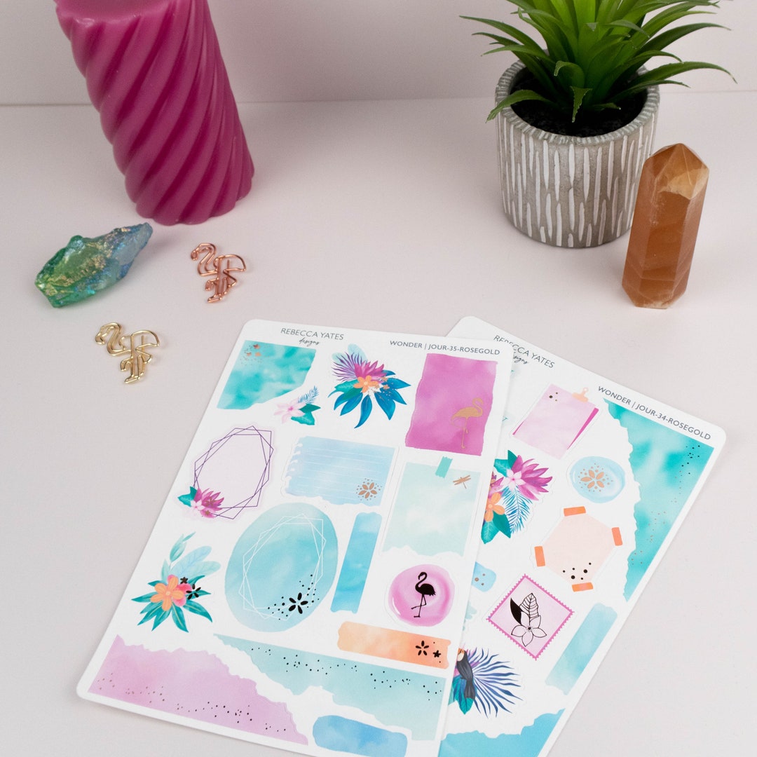 Wonder! - Journalling Sticker Kit. Decorative and Foiled Stickers for ...