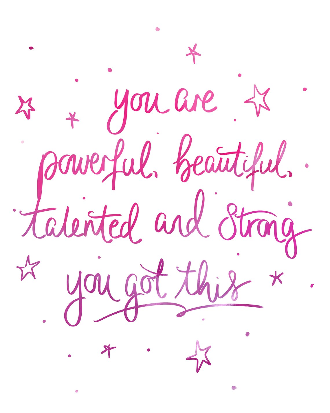 You are powerful beautiful talented and strong encouraging | Etsy