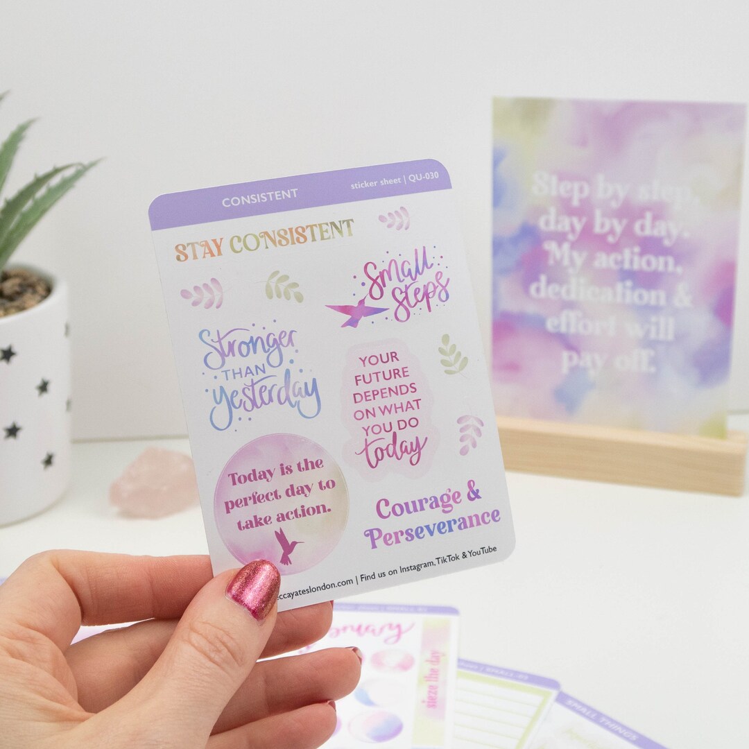 Consistent! - Planner Sticker Sheet. Inspirational and Motivational ...