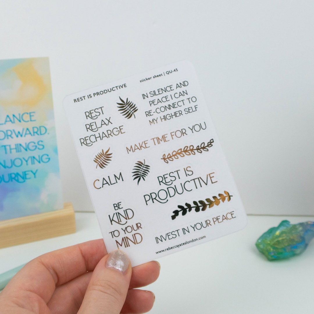 Inspiring and Motivational Quotes Sticker Sheet - Foiled Sticker Sheet ...