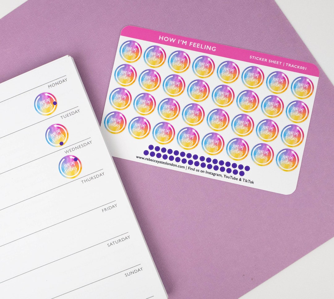 Mood Tracker Planner Sticker Sheet, Self Care Sticker for Planners ...