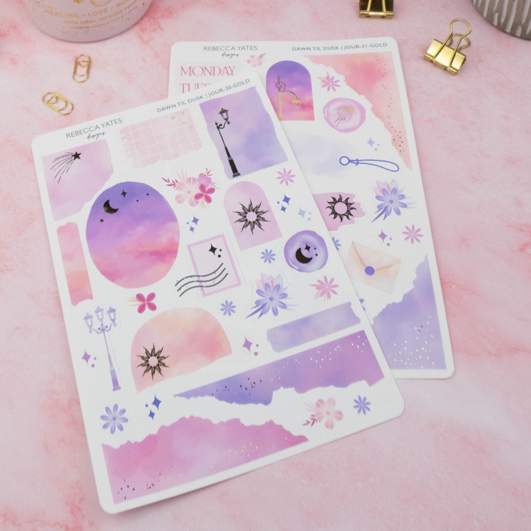Dawn Til Dusk! - Journaling Planner Sticker Kit. Decorative and Foiled ...