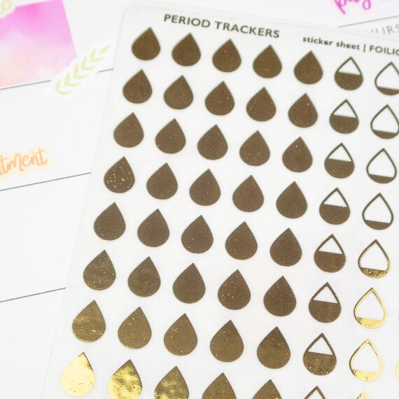 Period Tracker Stickers Foiled Planner Sticker Sheet to Help - Etsy