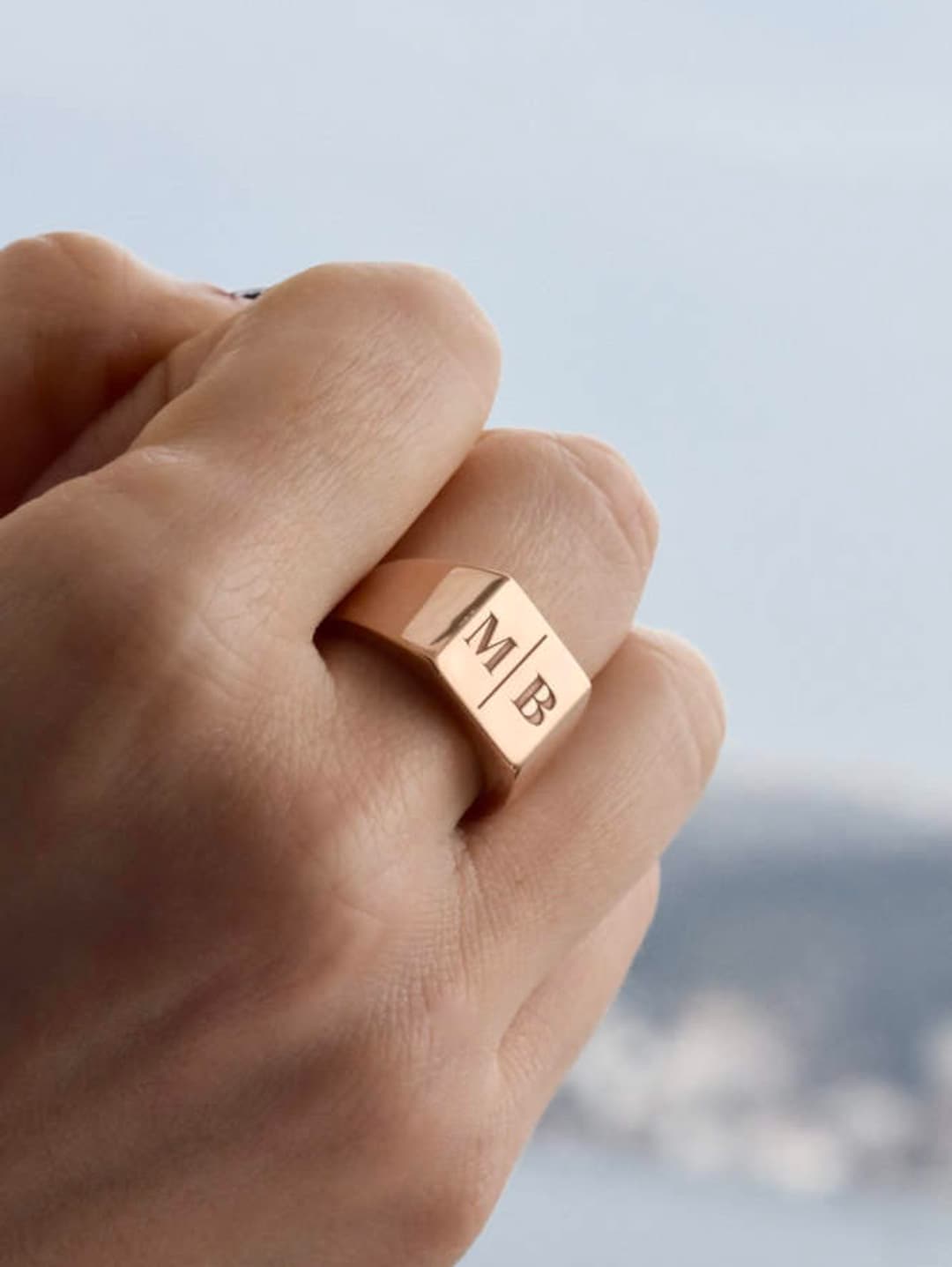 Signet Ring Personalized Signet Ring Couples Signet Ring Gold Signet ...