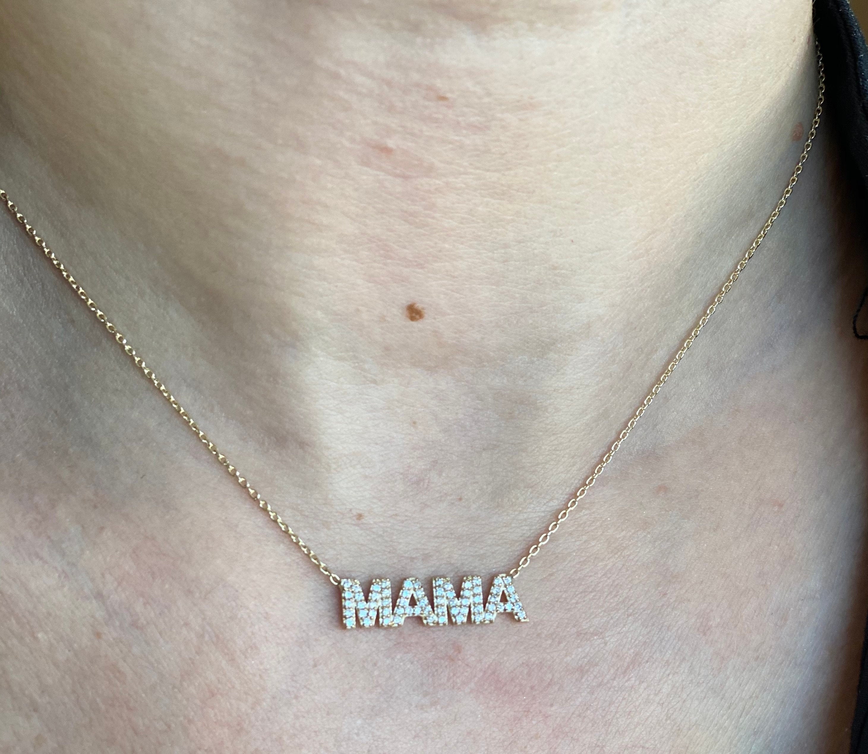 14K Gold Mama necklace Mama Necklace Gold Mama Necklace | Etsy