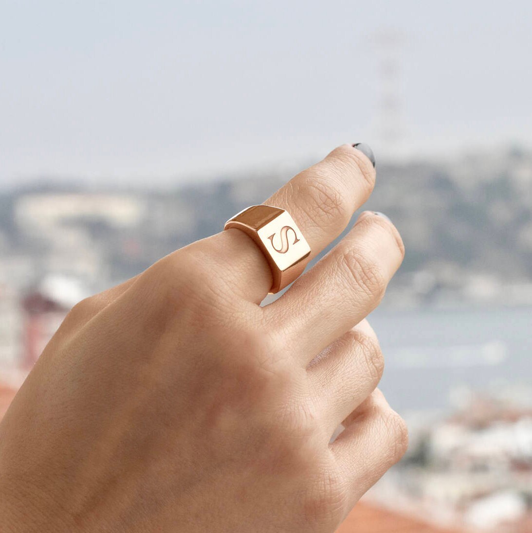 Signet Ring Personalized Signet Ring Couples Signet Ring - Etsy