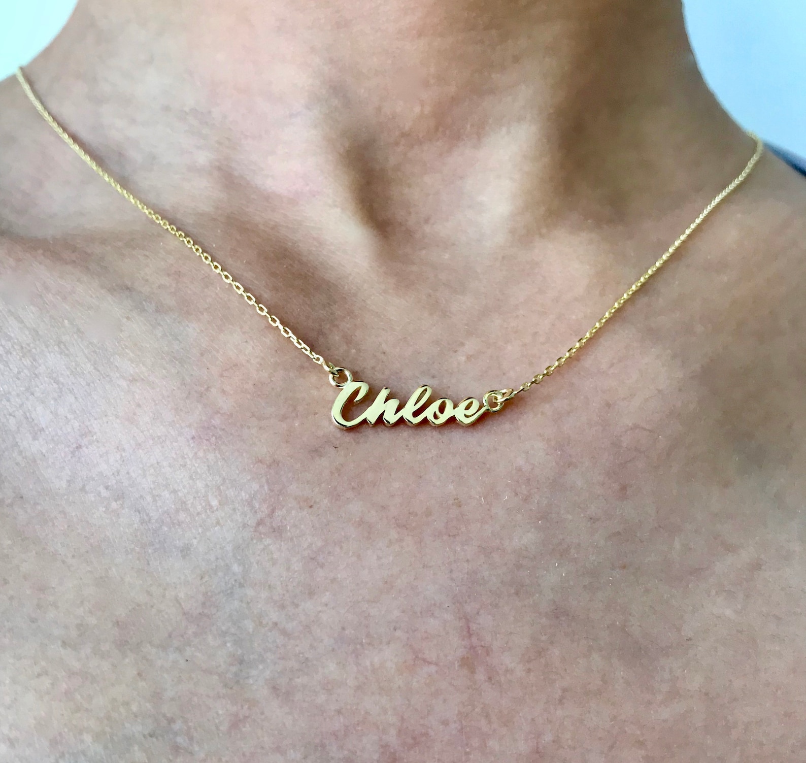 14k Solid Gold Name Necklace - Name Necklace - Gold Name Necklace ...