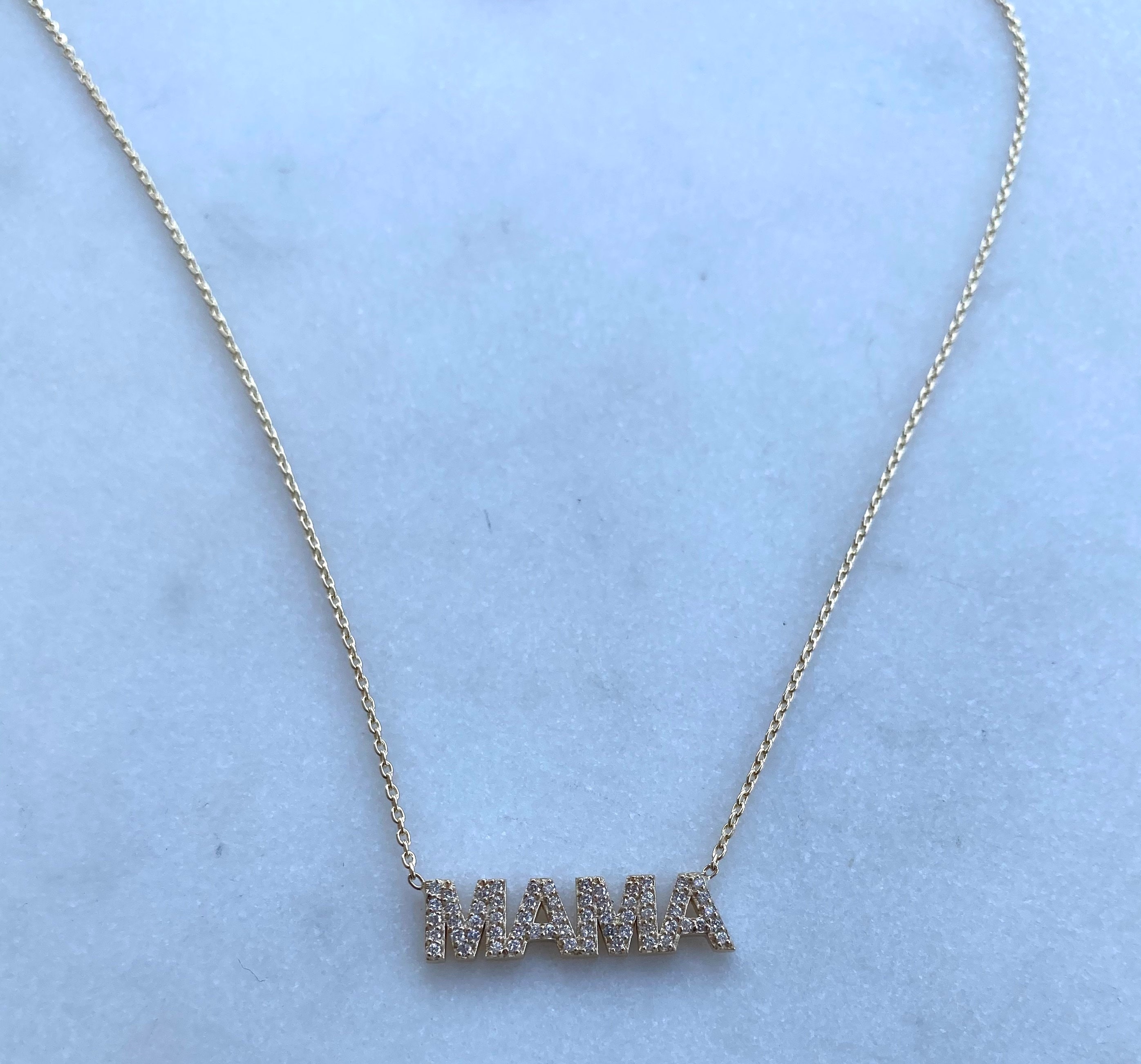 14K Gold Mama necklace Mama Necklace Gold Mama Necklace | Etsy
