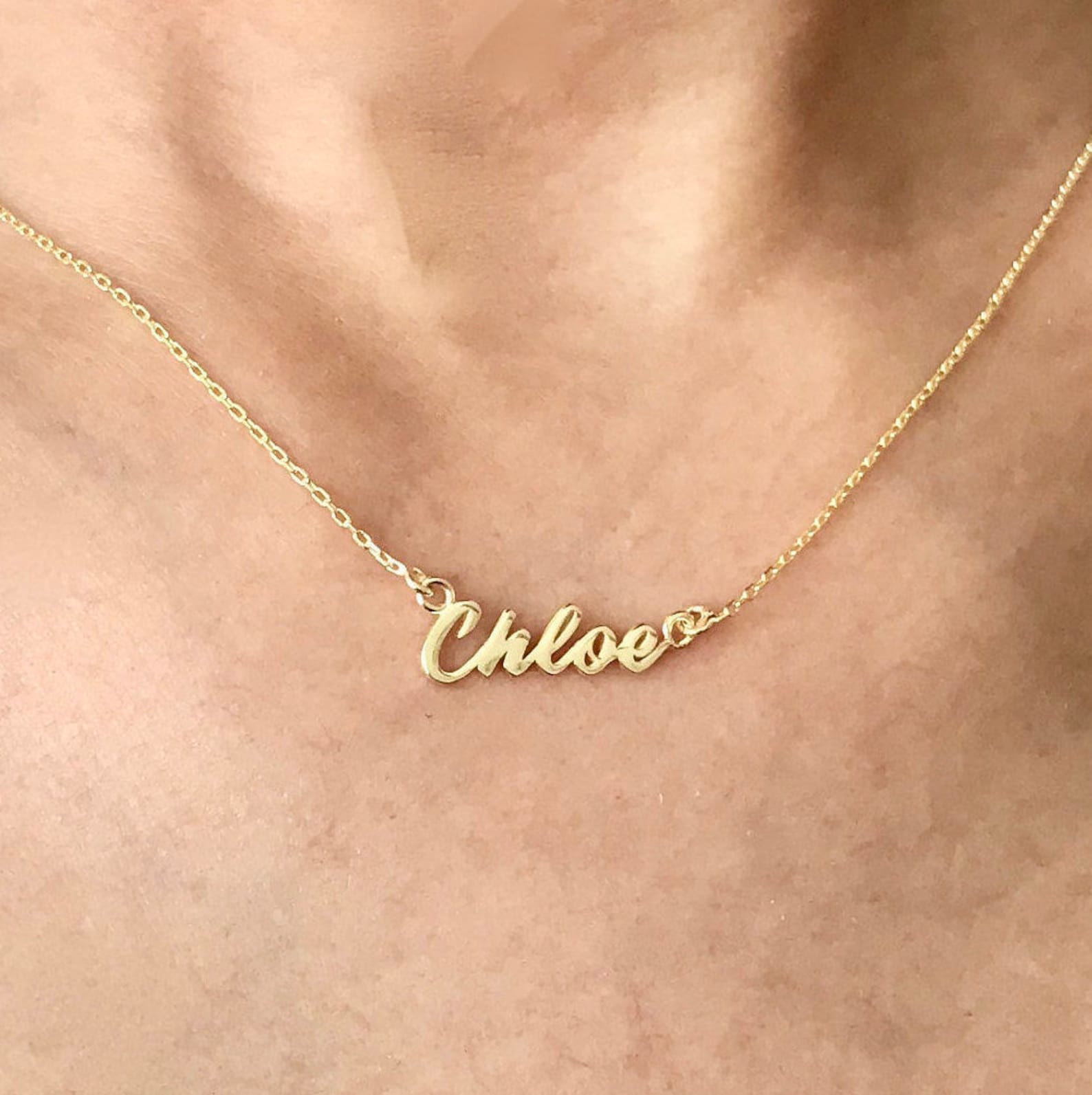 14k Solid Gold Name Necklace - Name Necklace - Gold Name Necklace ...