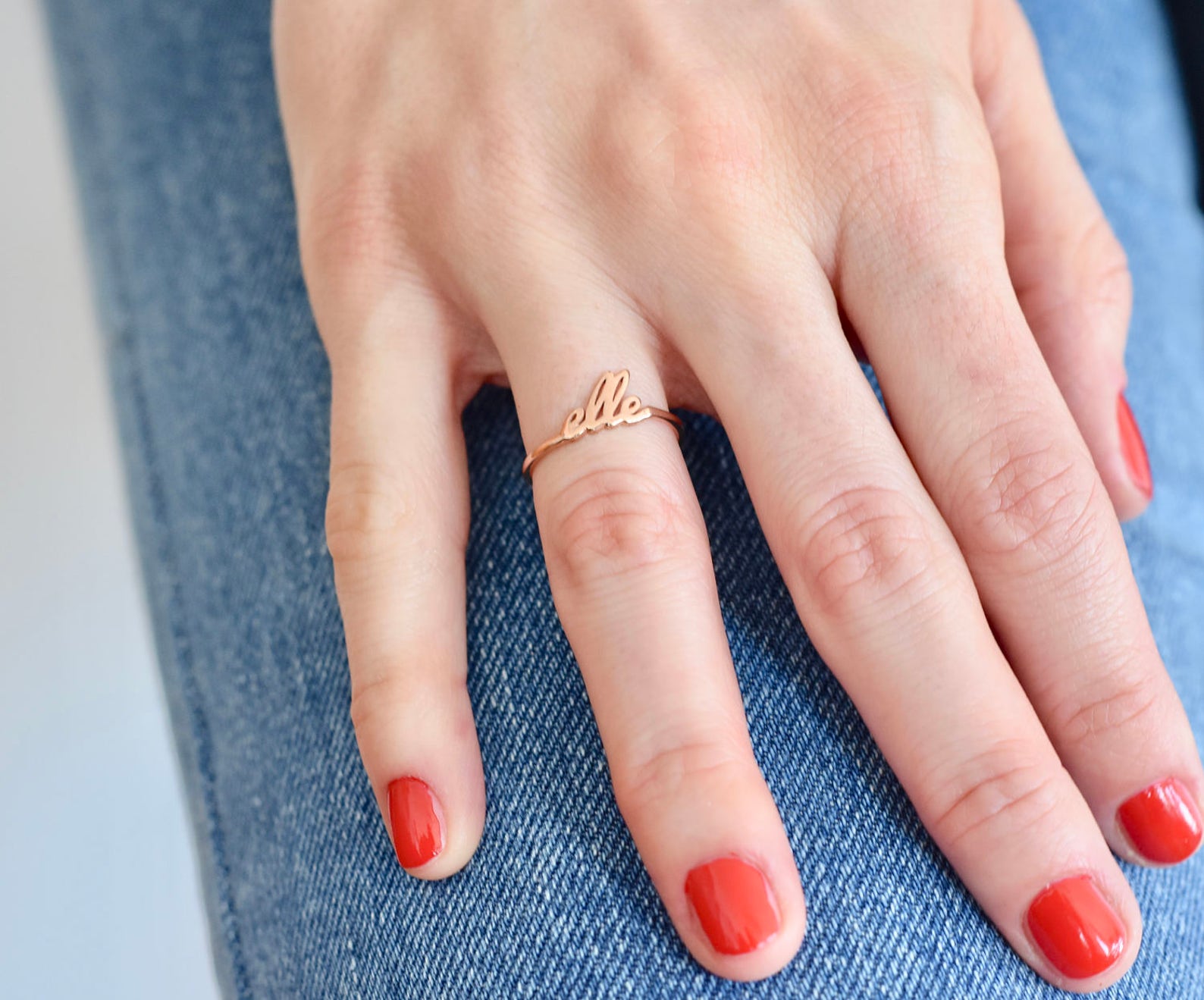 14K Gold Name Ring Gold Ring Name Ring Christmas Gift - Etsy