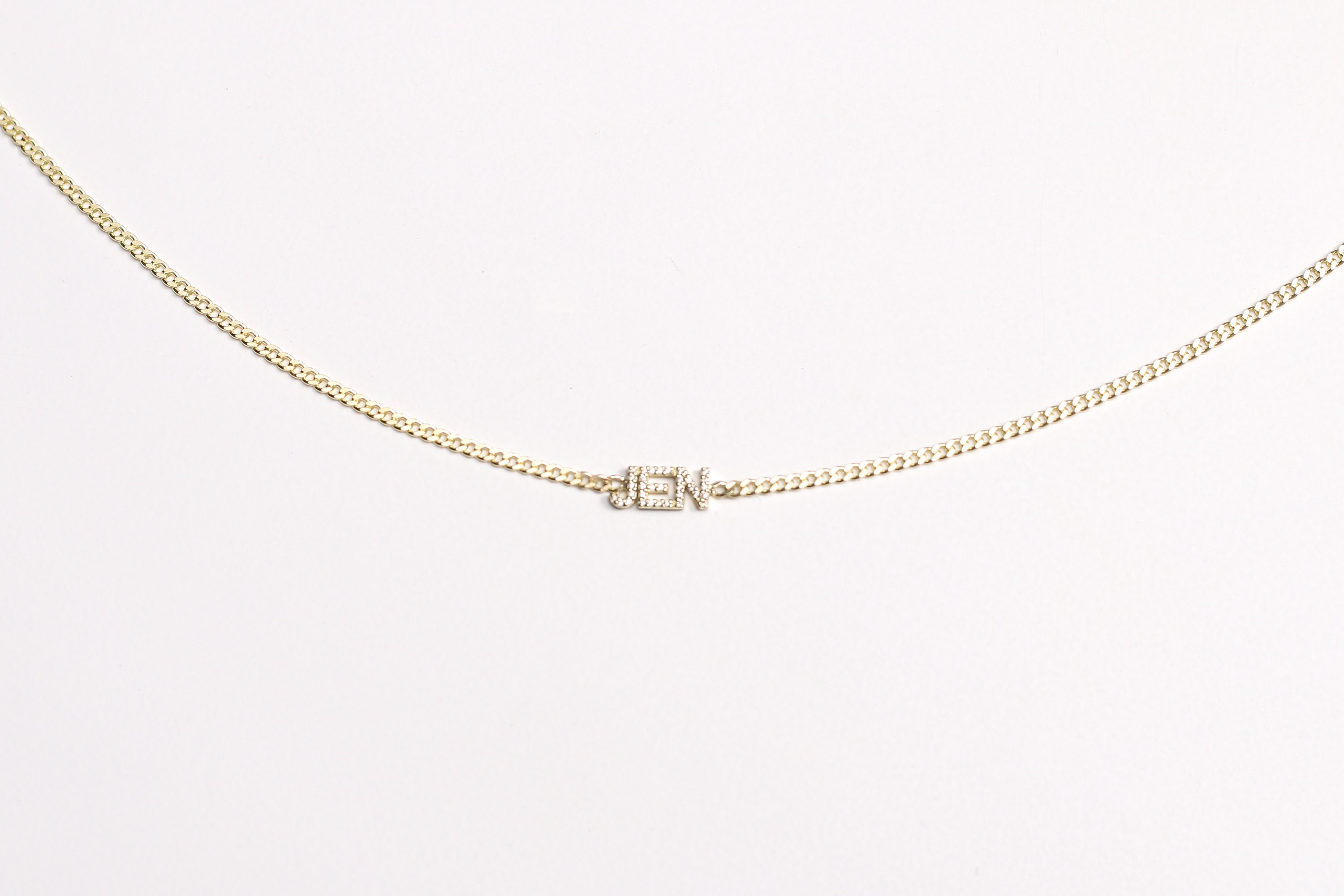 Choker Name Necklace Gold Name Choker Pave Name Necklace | Etsy