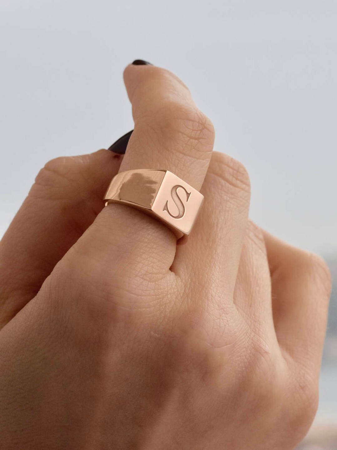 Signet Ring Personalized Signet Ring Couples Signet Ring - Etsy