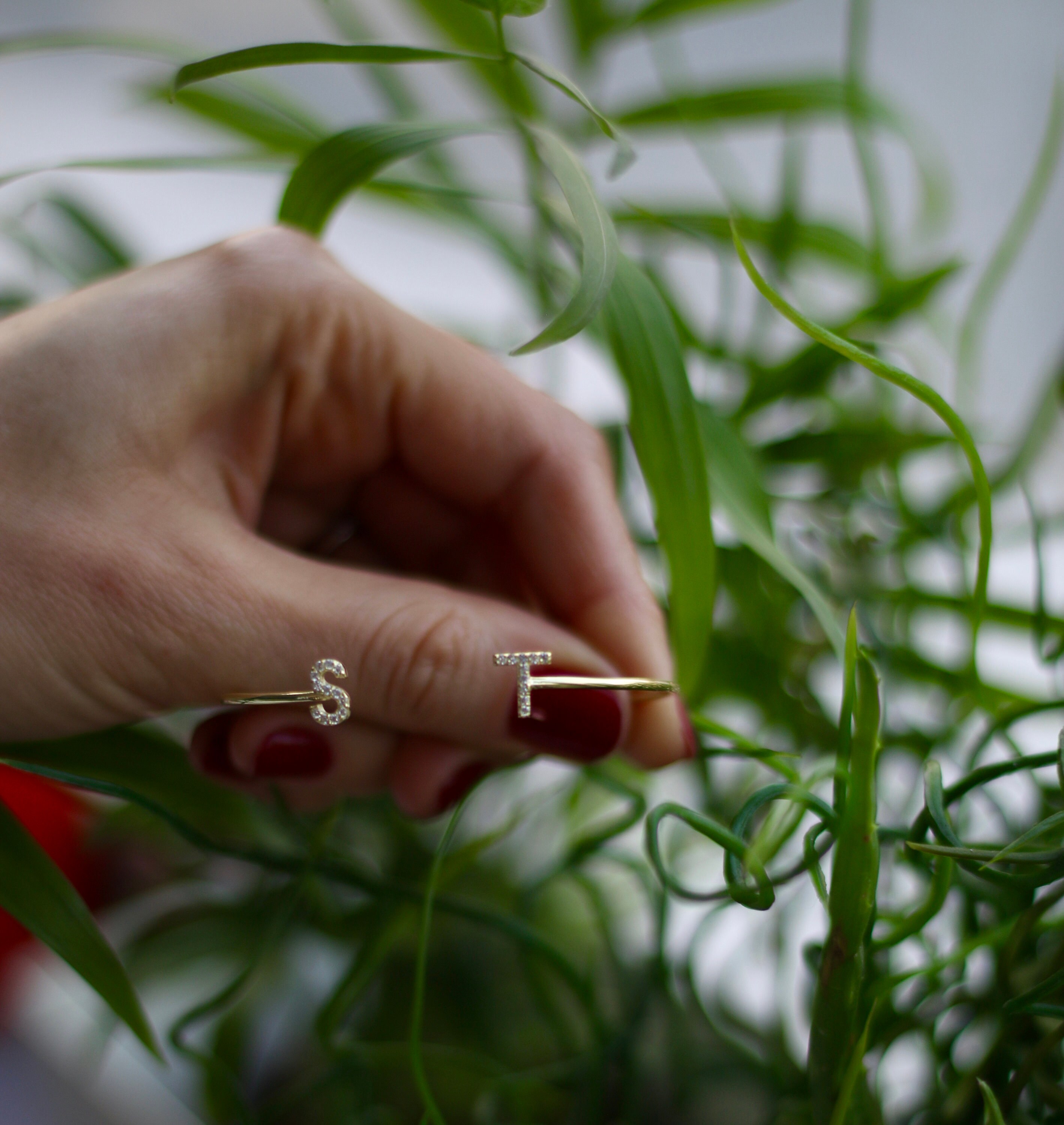 Pavé Letter Bracelet Custom Letter Bracelet custom Name | Etsy