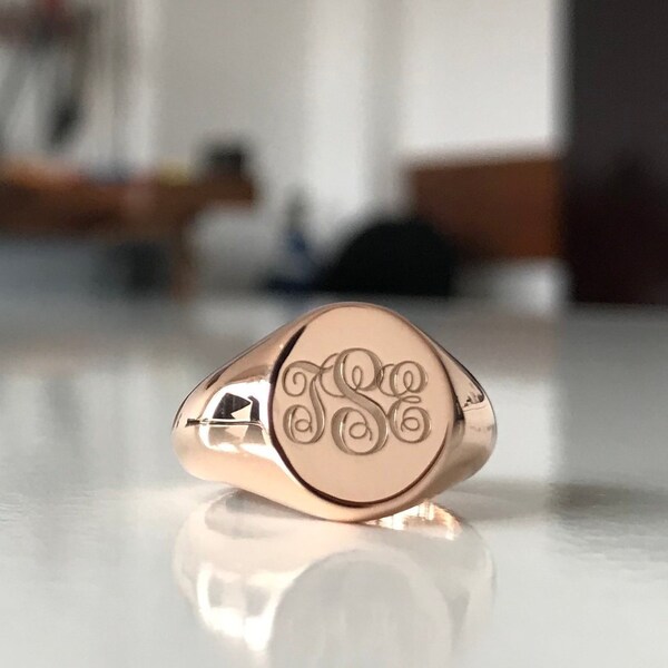 Monogram Signet Ring - Etsy