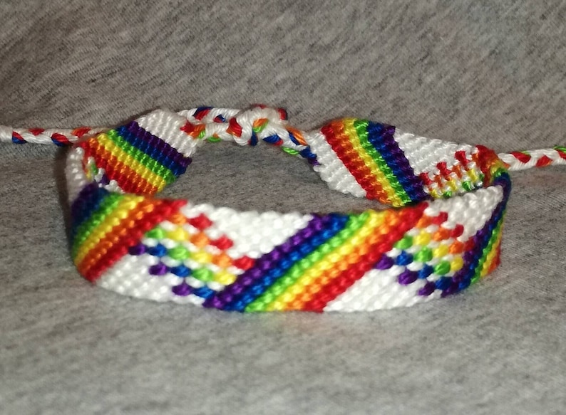 Rainbow knotted bracelet Wrist band Braided colorful bracelet | Etsy