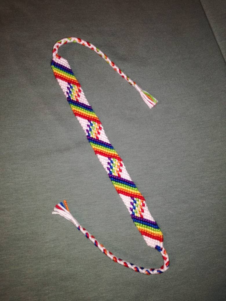Rainbow knotted bracelet Wrist band Braided colorful bracelet | Etsy