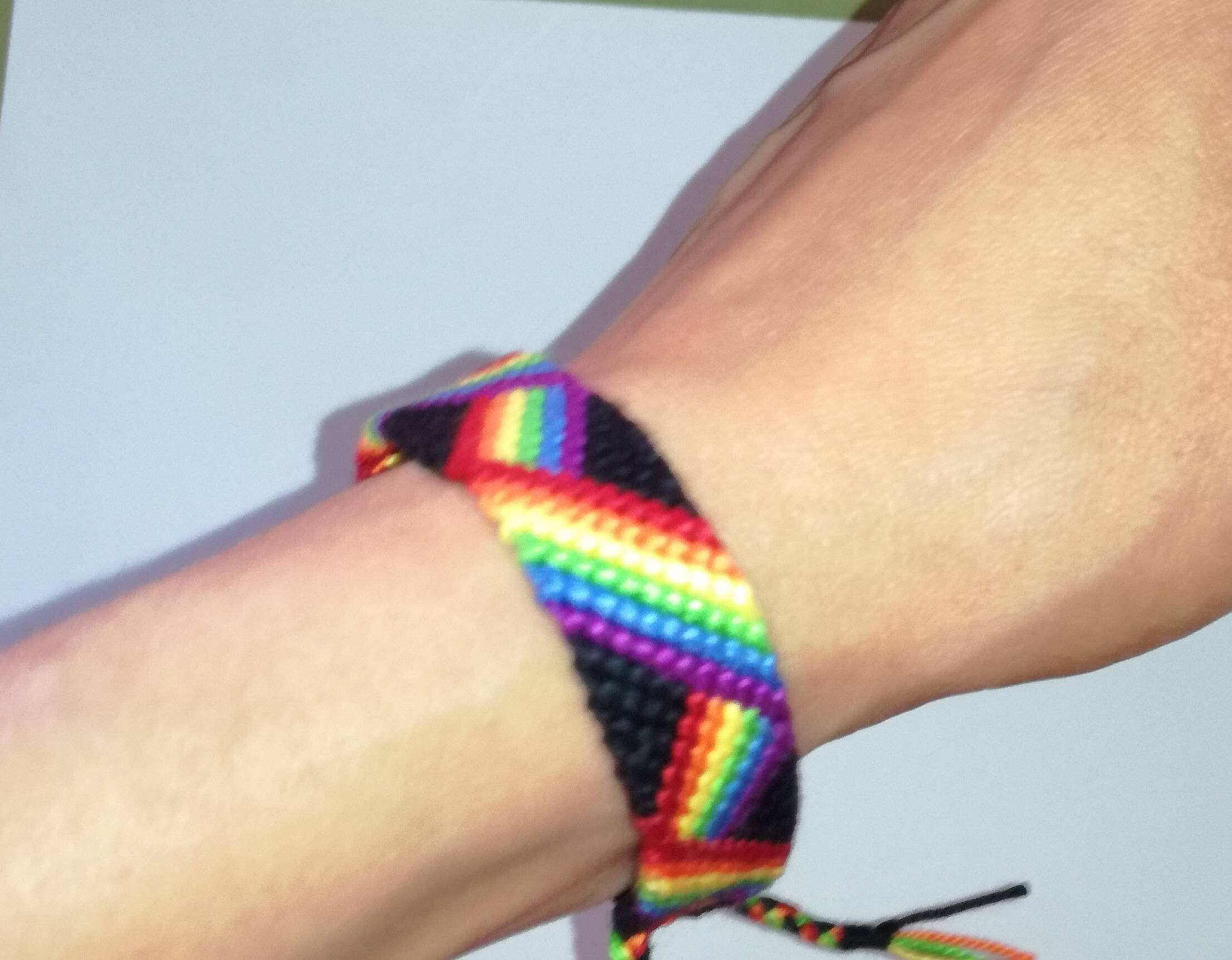 Zigzag Friendship Bracelet Rainbow Knotted Bracelet Custom | Etsy