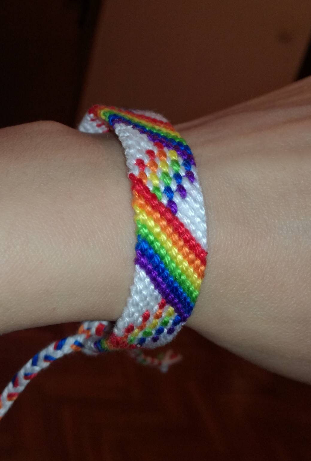 Rainbow knotted bracelet Wrist band Braided colorful bracelet | Etsy