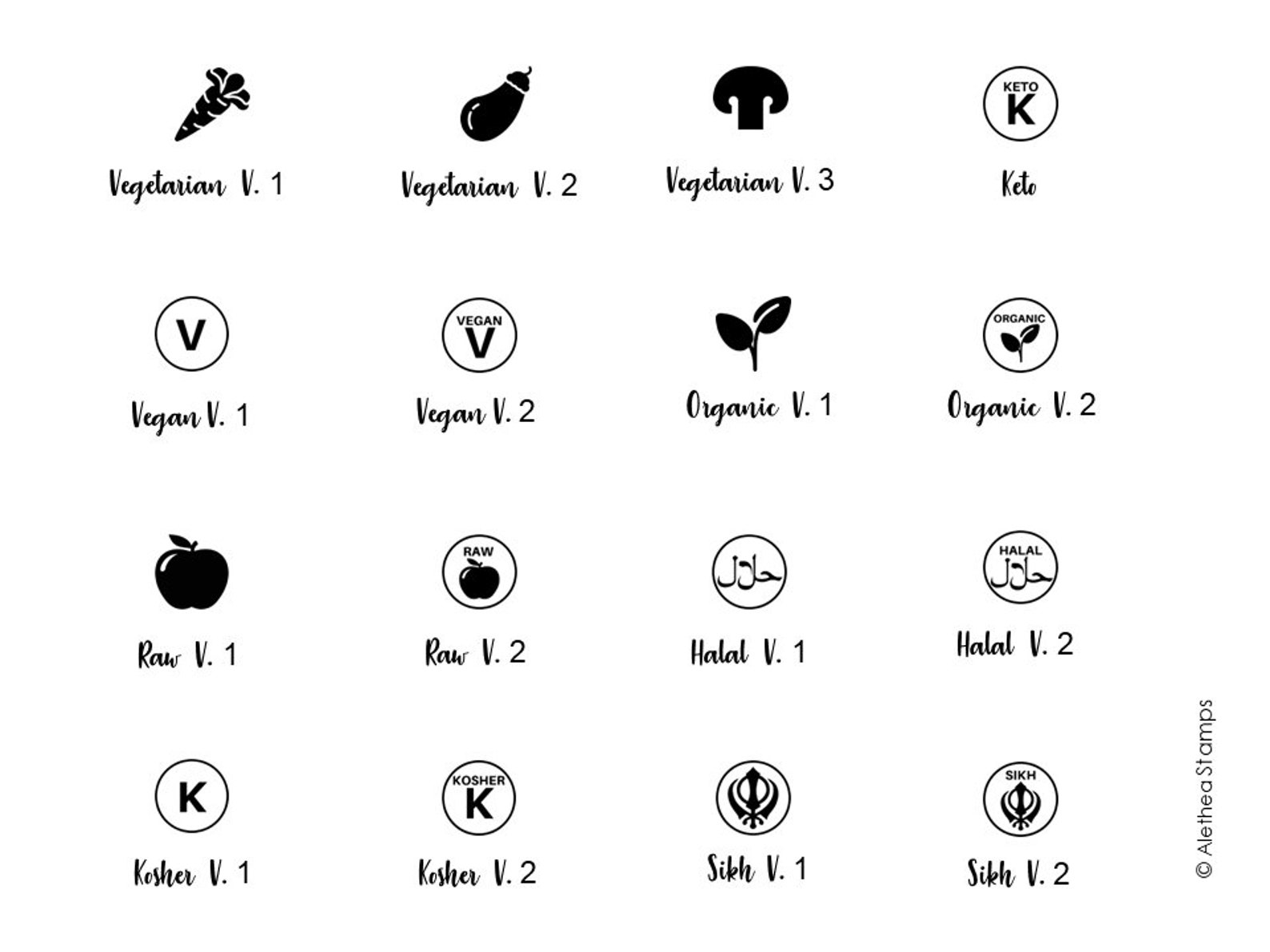 BABY & KIDS Food Icons Stamps Entrée Choice Cards Menu - Etsy