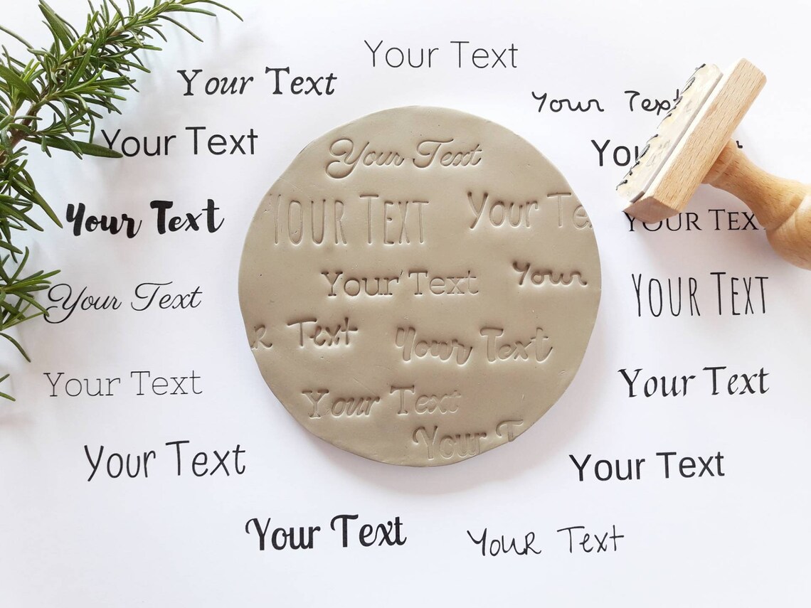 Custom CLAY Stamp With Your NAME or INITIALS Custom Name | Etsy