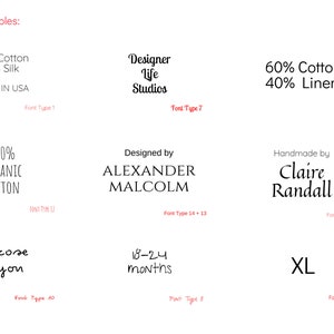 Custom FIBER COMPOSITION LABEL Stamp Custom Fabric Text - Etsy