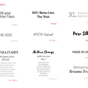 Custom FIBER COMPOSITION LABEL Stamp Custom Fabric Text - Etsy