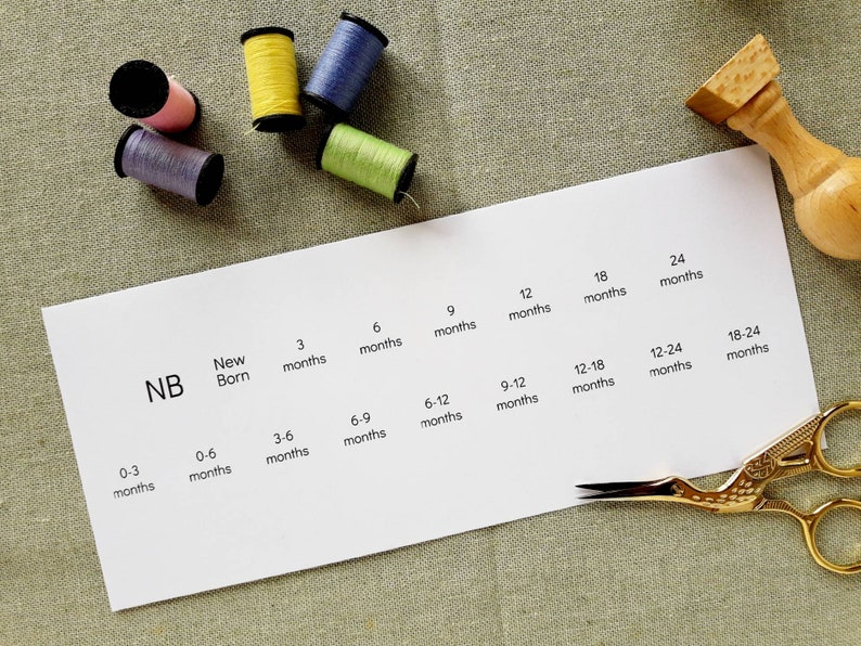 CLOTHING SIZES Label Stamp Set Mini Sizing Stamps Handmade - Etsy