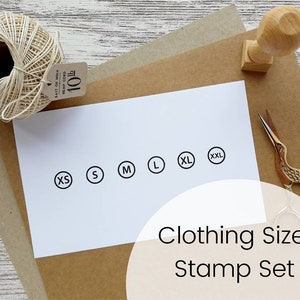 CLOTHING SIZES Label Stamp Set, Mini Sizing Stamps, Handmade Apparel ...