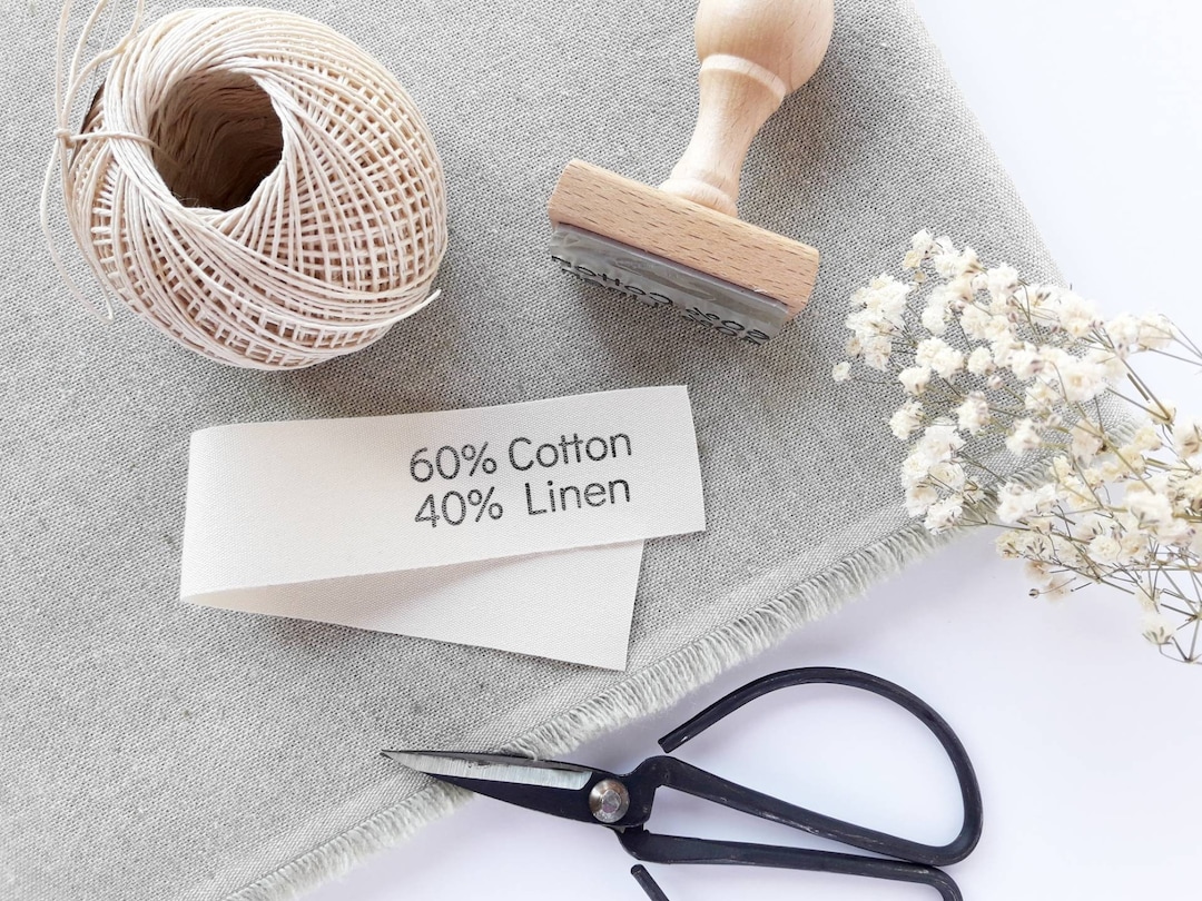 Custom FIBER COMPOSITION LABEL Stamp Custom Fabric Text - Etsy
