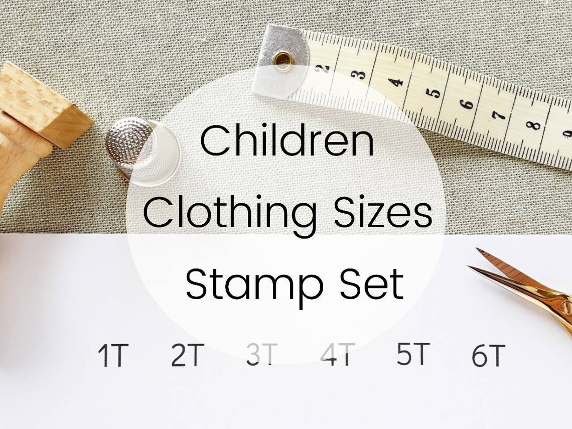 CHILDREN CLOTHING SIZES Stamp Set Kids Clothing Sizes Tags - Etsy