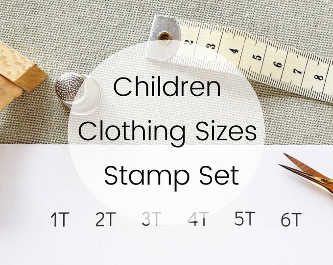 CHILDREN CLOTHING SIZES Stamp Set, Kids Clothing Sizes Tags, Clothes ...