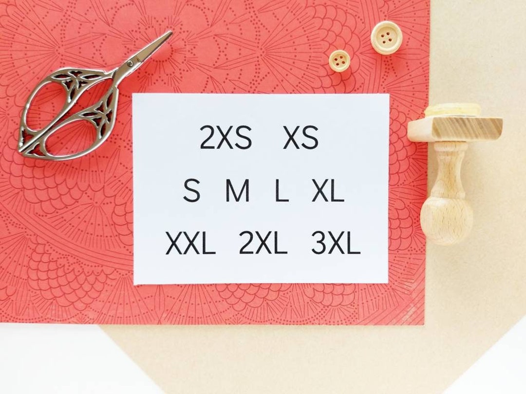 CLOTHING SIZES Label Stamp Set, Mini Sizing Stamps, Handmade Apparel ...