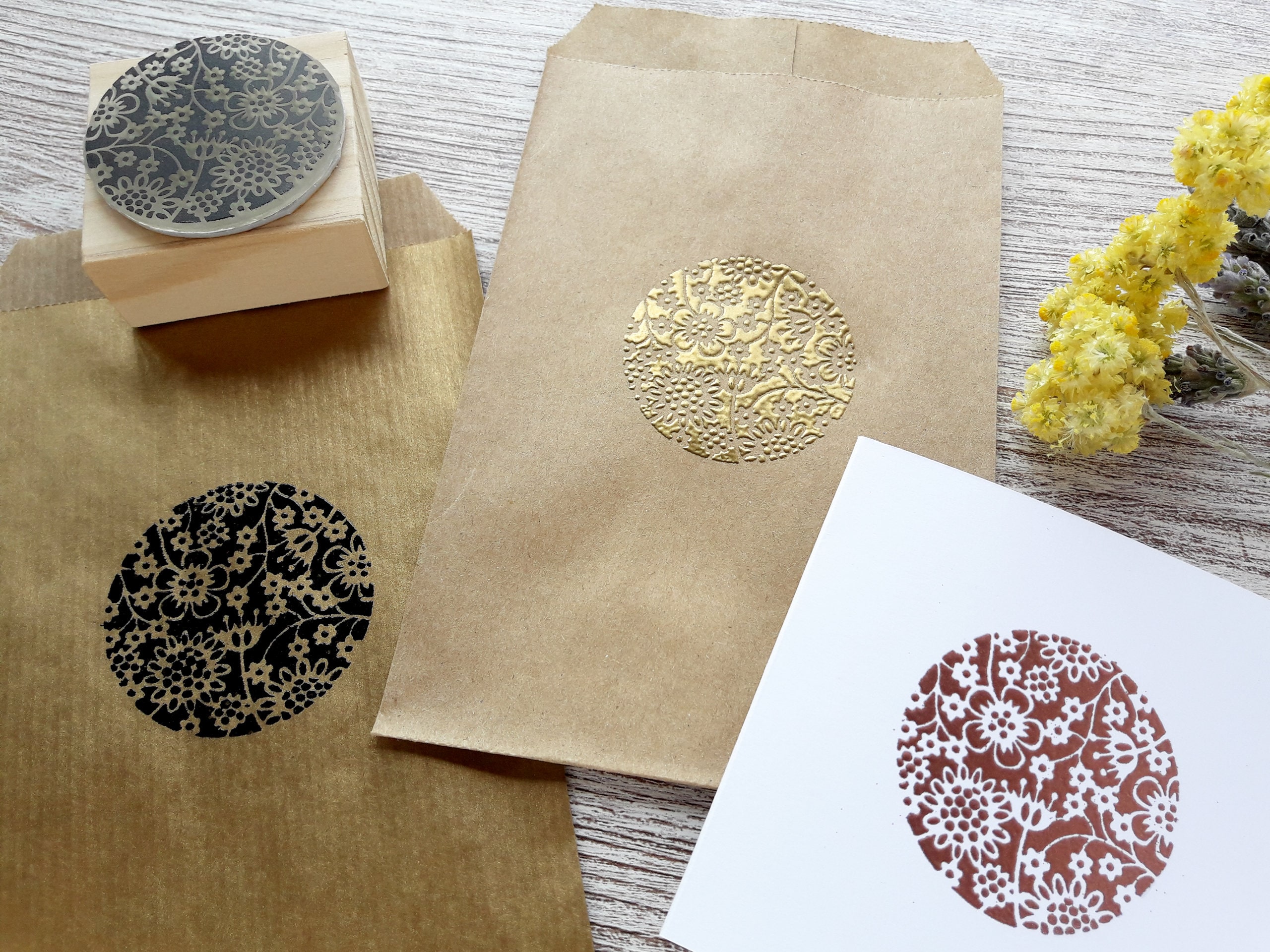 Spring Flowers Stamp version 1 Wild Flower Stamp Botanical - Etsy