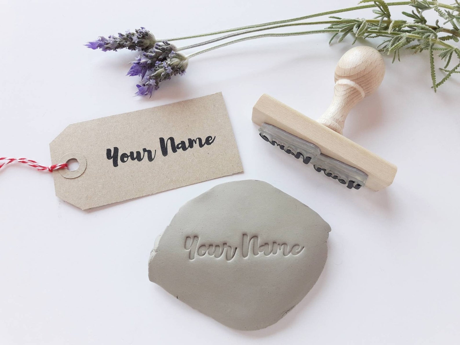 Custom CLAY Stamp With Your NAME or INITIALS Custom Name | Etsy